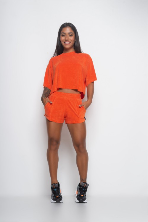 Short Atoalhado Laranja Brisa