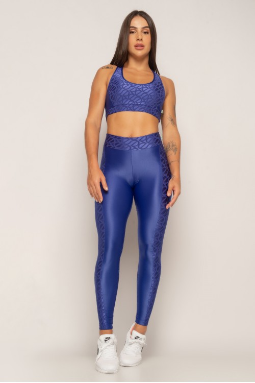 Calça Legging Azul Block
