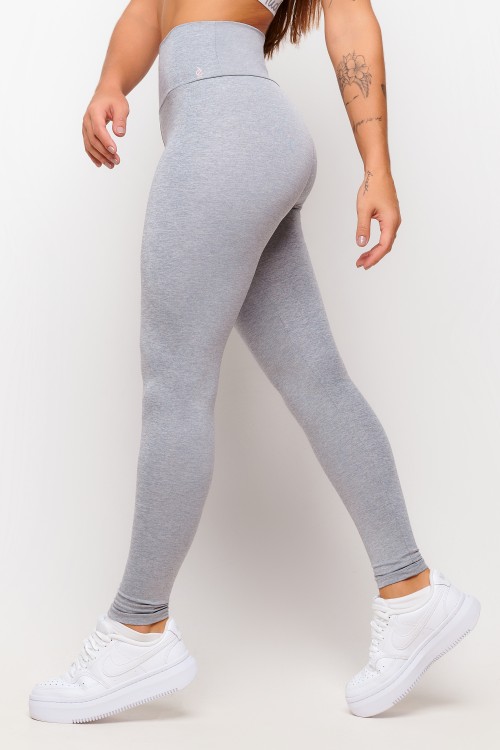 Calça Legging Mescla Claro com Rosê Feel The Beat